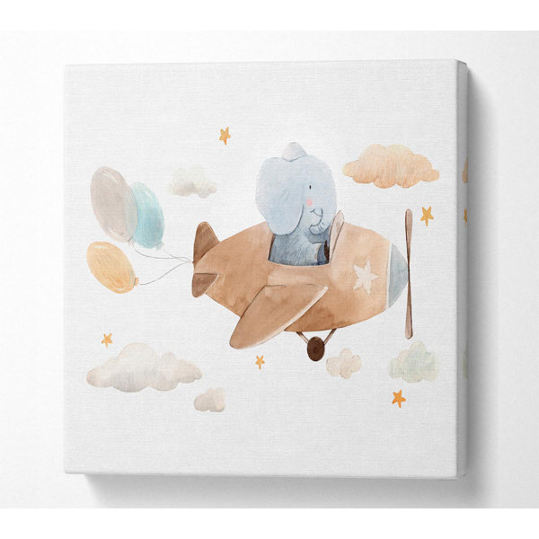 Roomie Kidz Elefant reitet Flugzeug - Druck | Wayfair.de